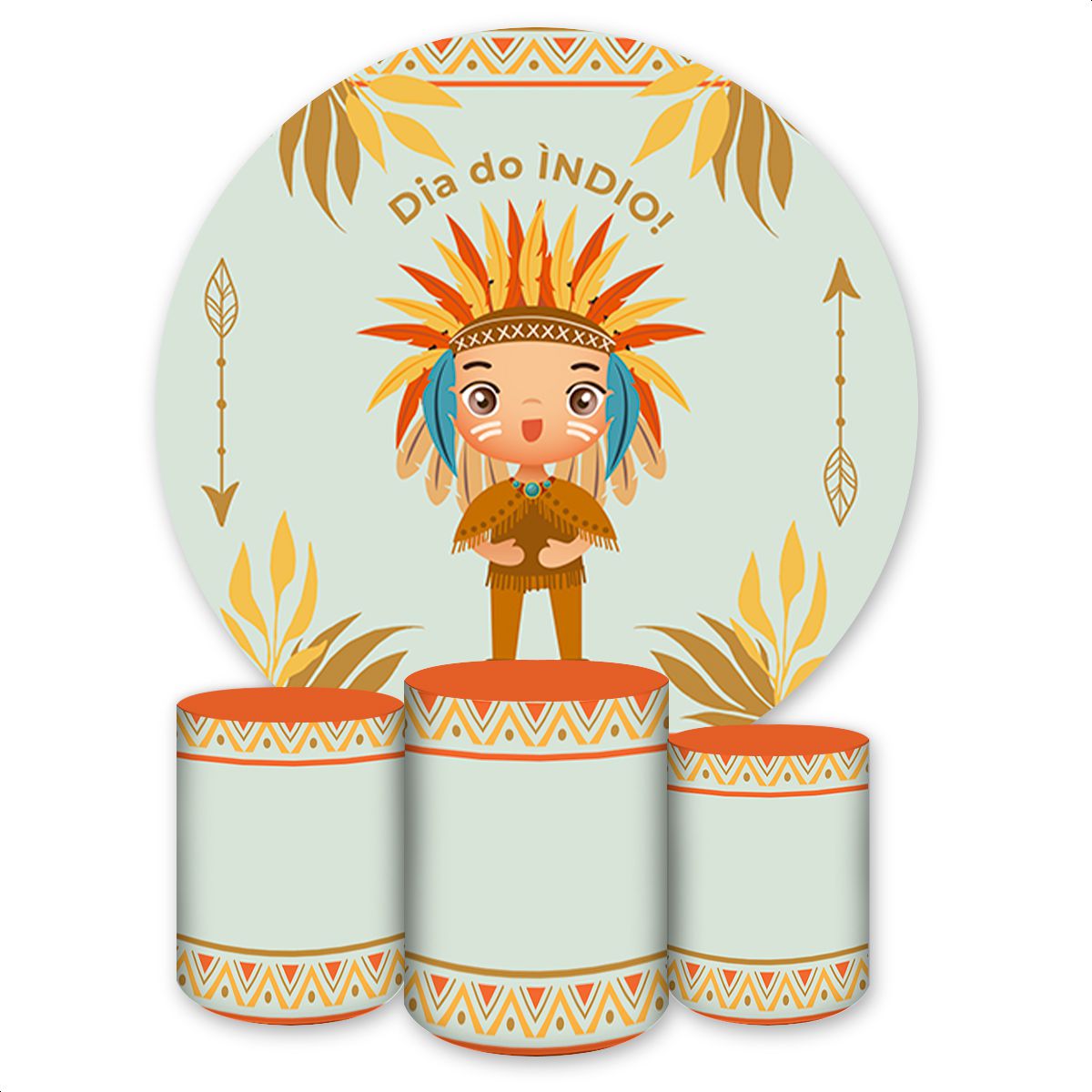 Capa Painel + Trio Capas Cilindros Sublimados Tema Dia do Indio 1950 ...
