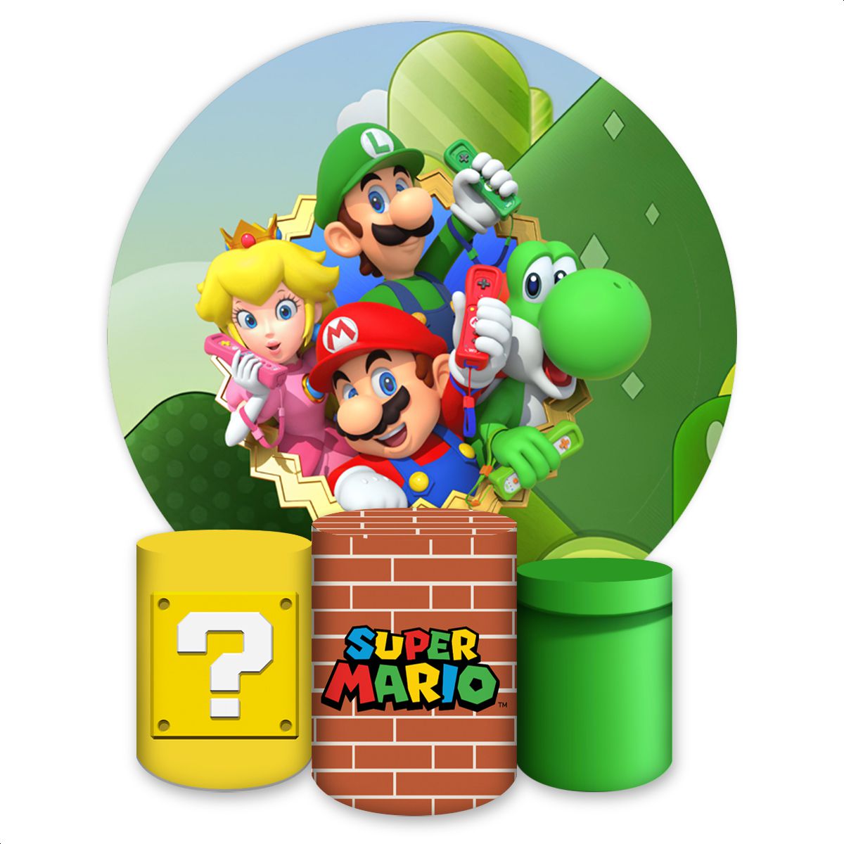 Capa Painel + Trio Capas Cilindros Sublimados Tema Super Mario 4516 ...