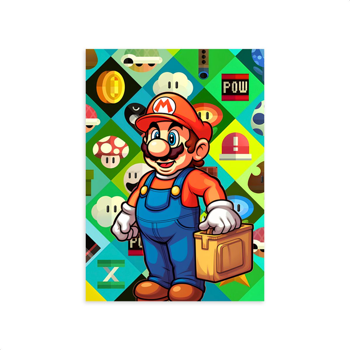 Capa Painel Retangular Sublimado Tema Super Mario 4016 | Painel Festivo