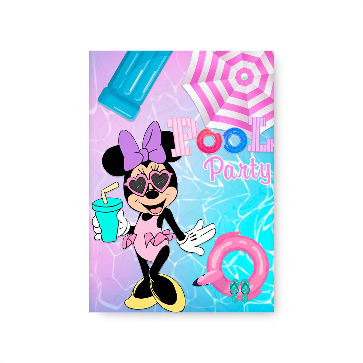 Capa Painel Retangular Sublimado Tema Minnie Pool Party 666 | Painel ...
