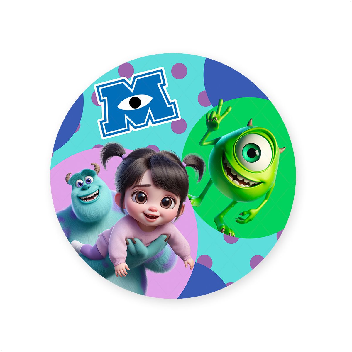 Capa Painel Redondo Sublimados Tema Monstros SA IA 5011 | Painel Festivo