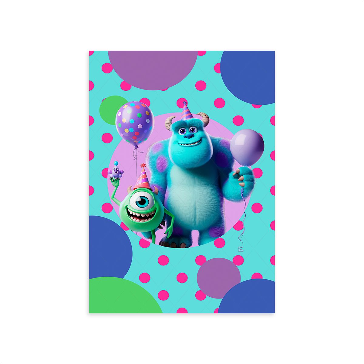 Capa Painel Retangular Sublimado Tema Monstros SA IA 5011 | Painel Festivo