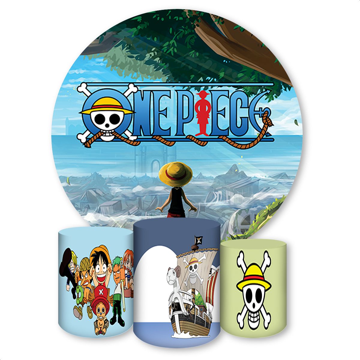 Capa Painel + Trio Capas Cilindros Sublimados Tema One Piece 1476 ...