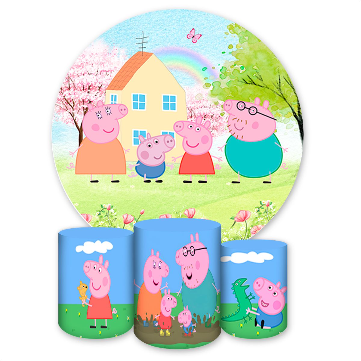 Capa Painel + Trio Capas Cilindros Sublimados Tema Peppa Pig 1681 ...
