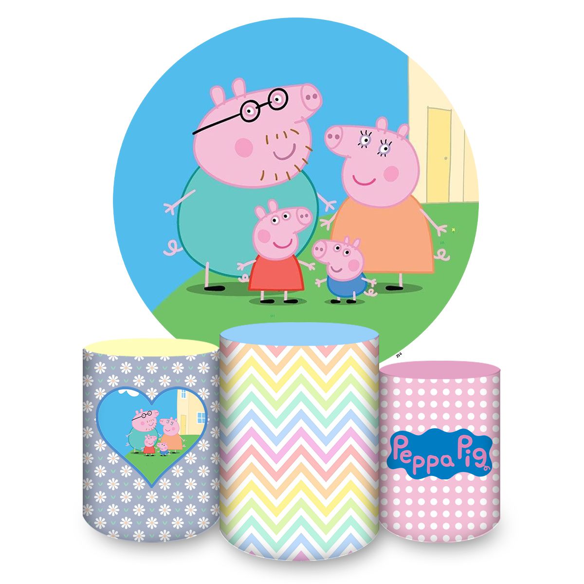 Capa Painel + Trio Capas Cilindros Sublimados Tema Peppa Pig 969 ...