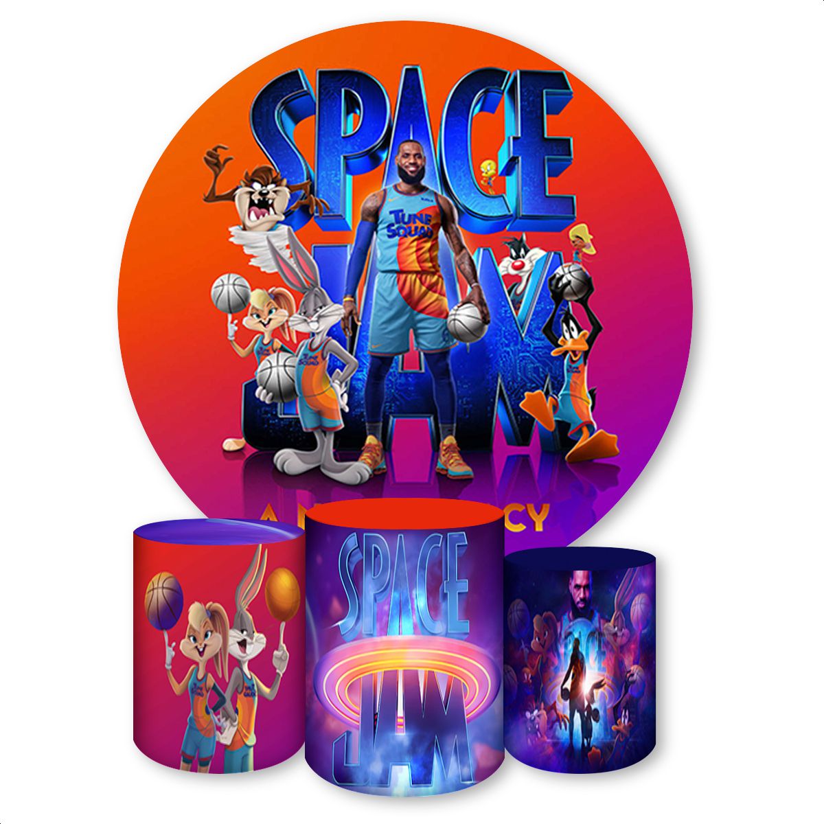 Capa Painel + Trio Capas Cilindros Sublimados Tema Space Jam 945 ...