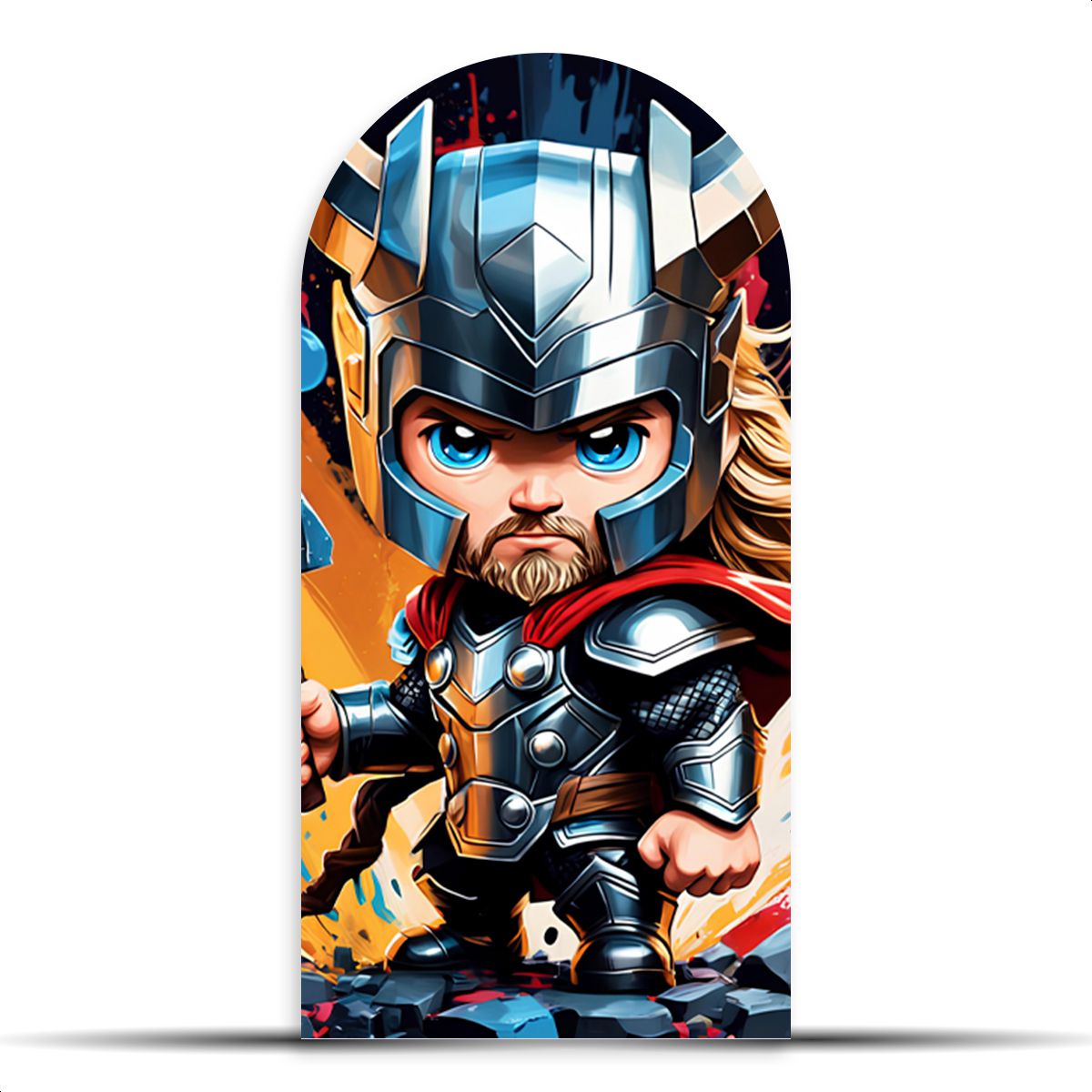 Capa Painel Romano Sublimado Tema Thor 4011 | Painel Festivo