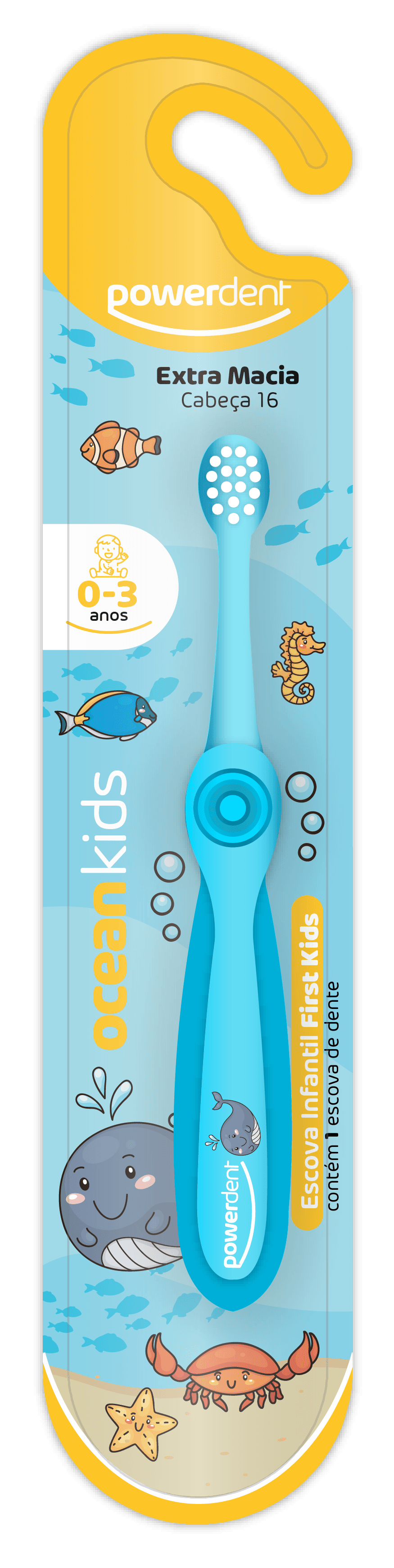 ESCOVA DE DENTE INF 1 A 3 ANOS OCEAN KIDS | Grupo PDHB - Loja Virtual