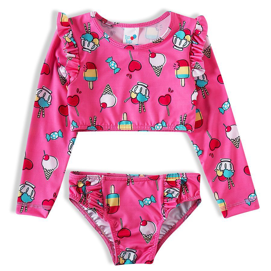 Biquini Infantil com top manga longa Tip Top | Petit Papillon Bebê ...