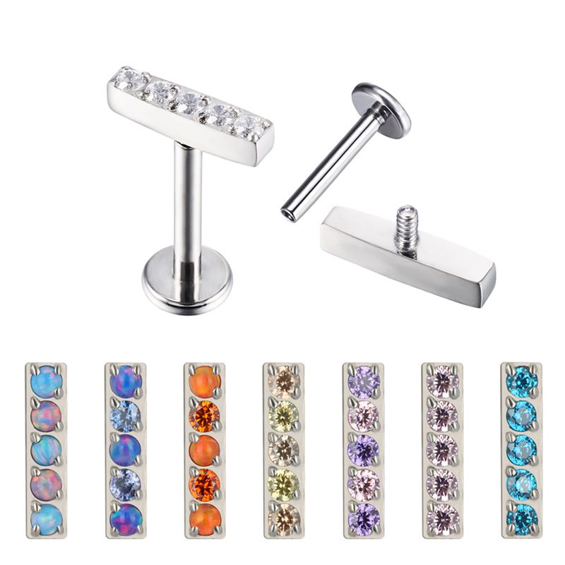 Topo com 05 Pedras Estrutura Reta 1.2 | Pierce Boutique