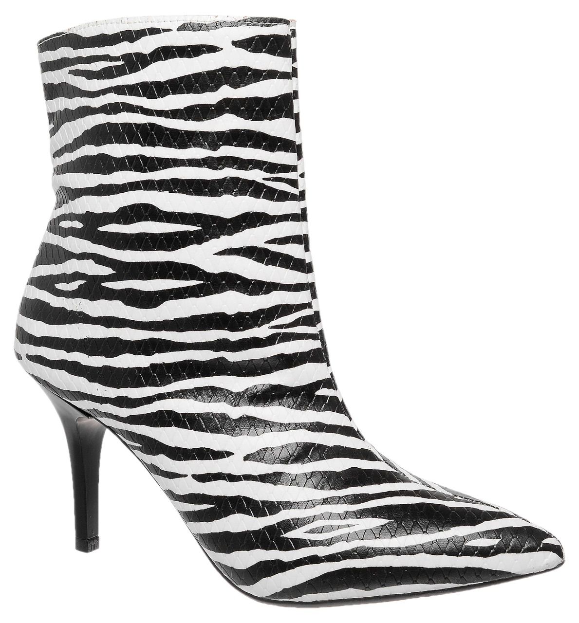 Bota Zebra Salto Fino Médio Zíper Lateral | PLANET FRANCA