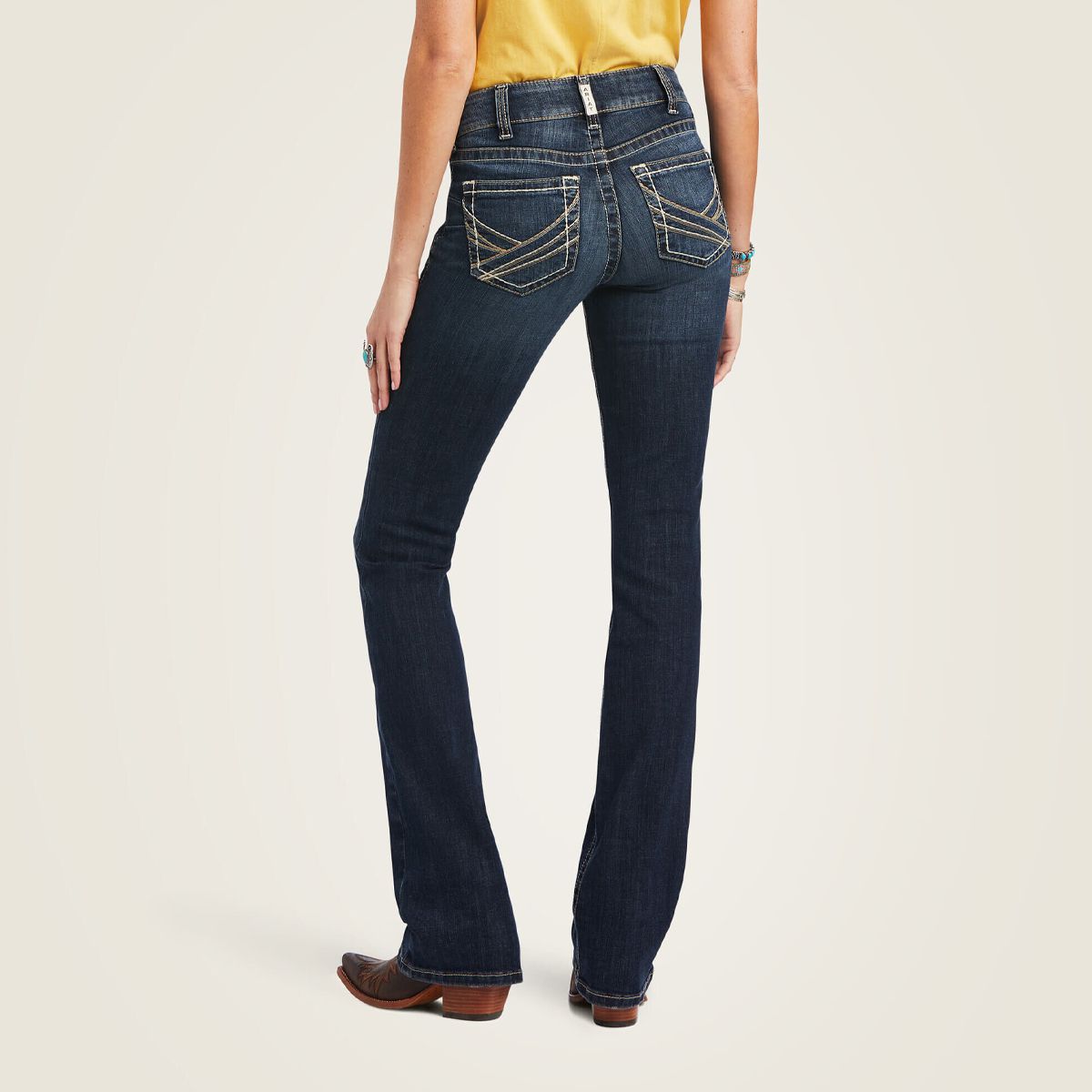 Calça Ariat Feminina Missouri – Jeans Boot Cut Slim com Cintura Média e ...
