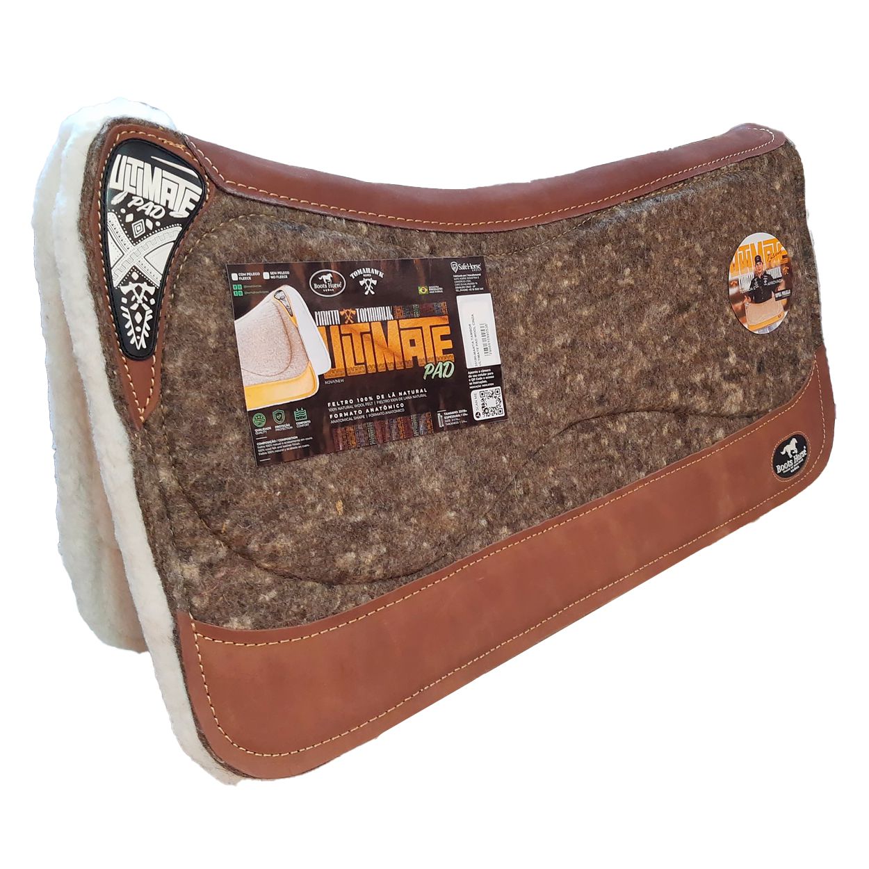 Manta Tomahawk Ultimate Pad Com Pelego Boots Horse - Cinza/Marrom ...