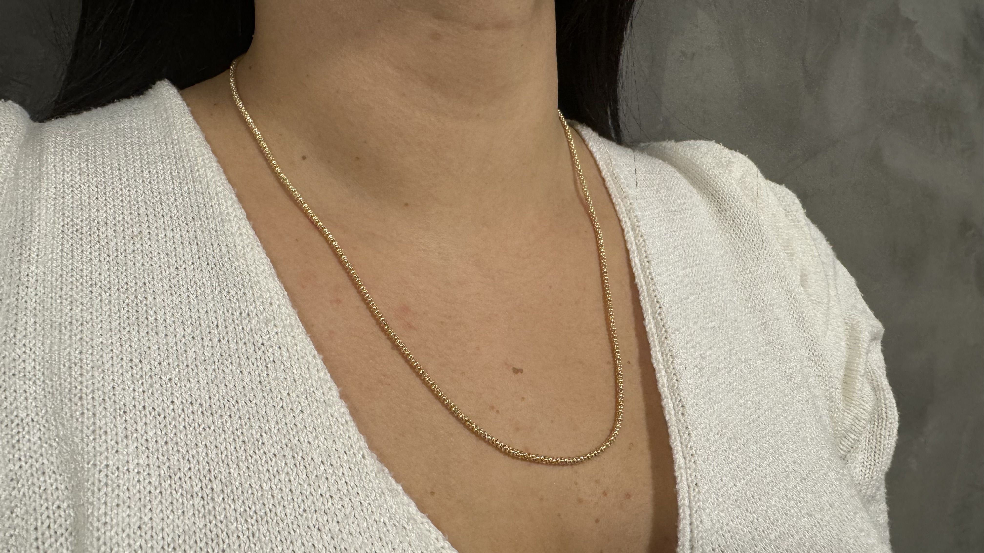 Corrente de Ouro 18K Modelo Pipoca com 6.2g 55cm | RDJ Joias