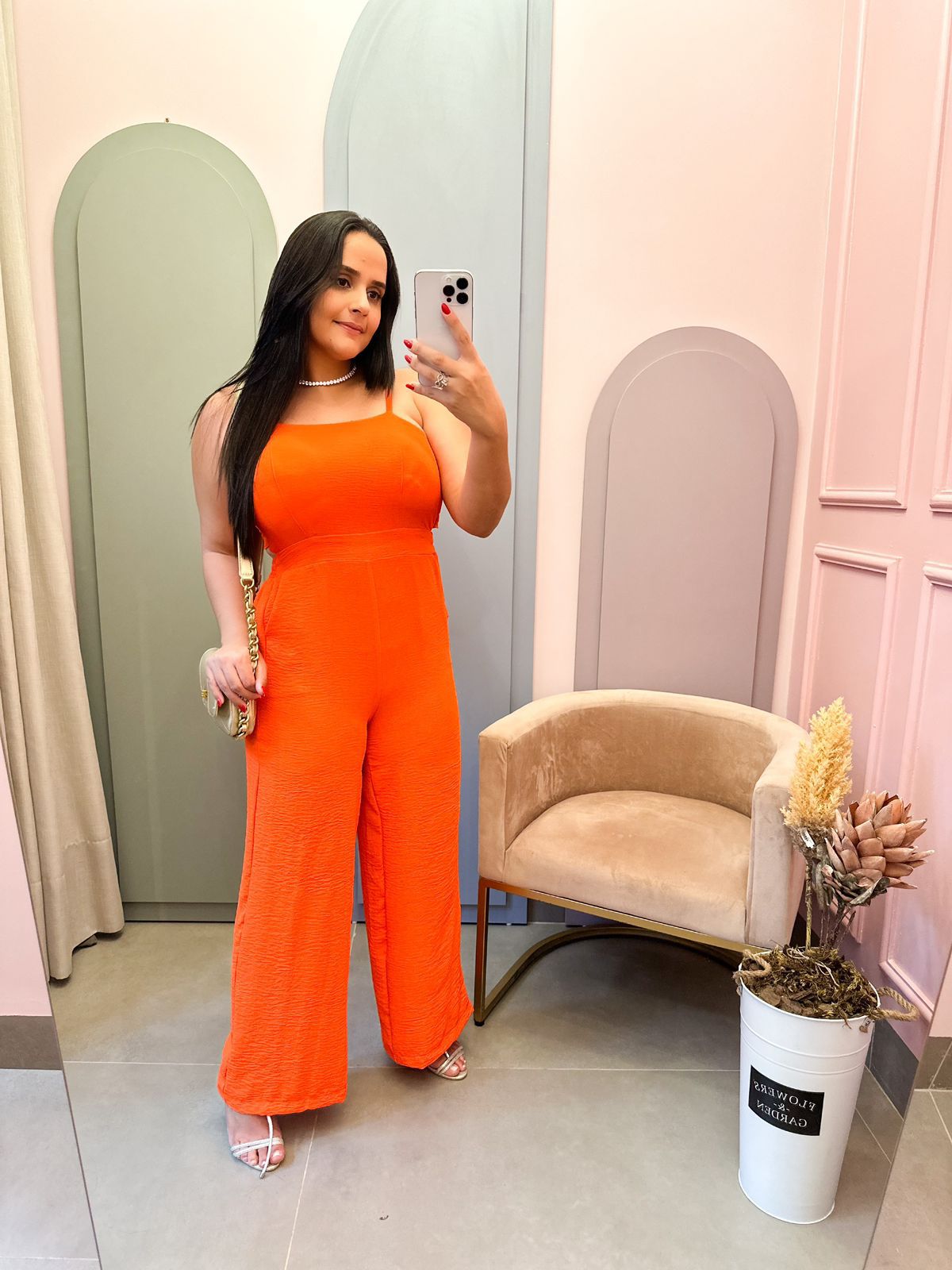 Macacão Ruby laranja | Rebeca Azevedo