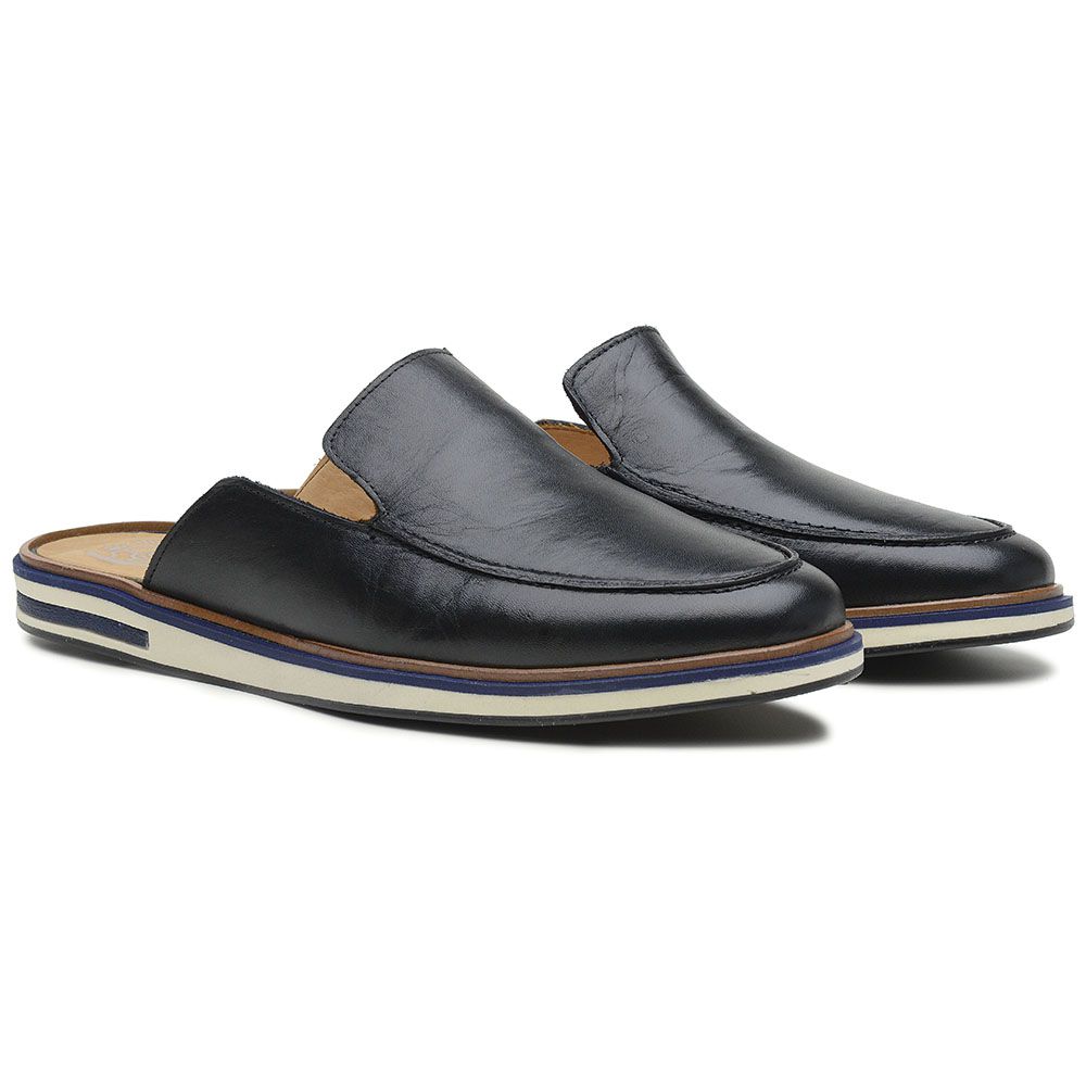 Mule Premium Masculino Couro Preto | Bernotte