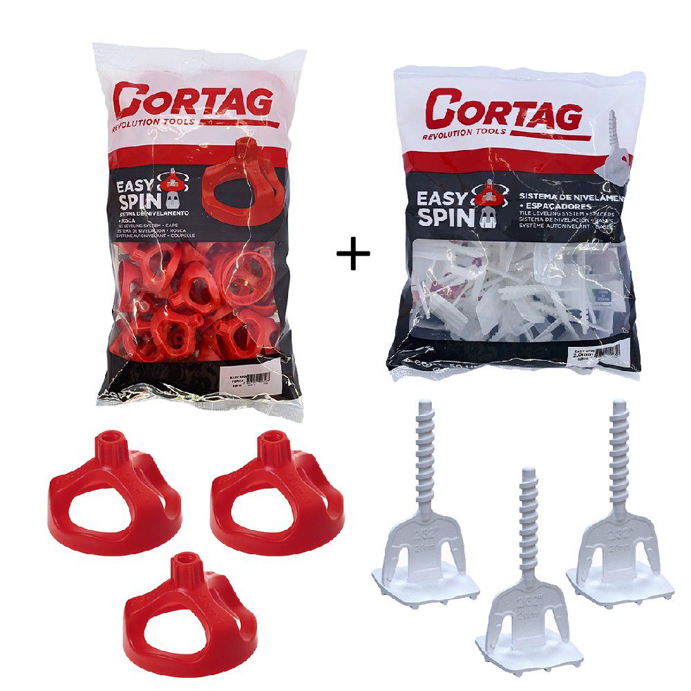 Kit Porca Niveladora Easy Spin 50und (62616) + Espaçador Easy Spin 2 ...
