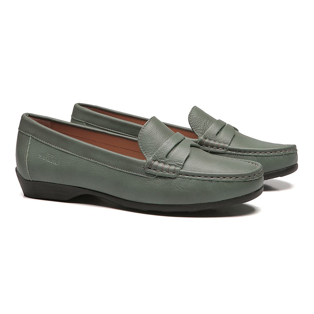 Mocassim Feminino Mood Atenas Verde Esmeralda Samello | SAMELLO