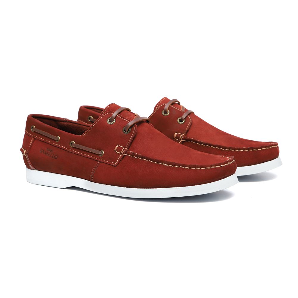 Deckshoes Masculino Lace Smooth Vermelho Samello | SAMELLO