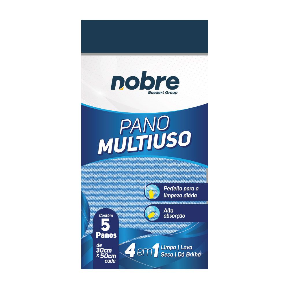 Pano Multiuso Azul TNT 30 x 50cm 27869 5 Peças Nobre | Santec