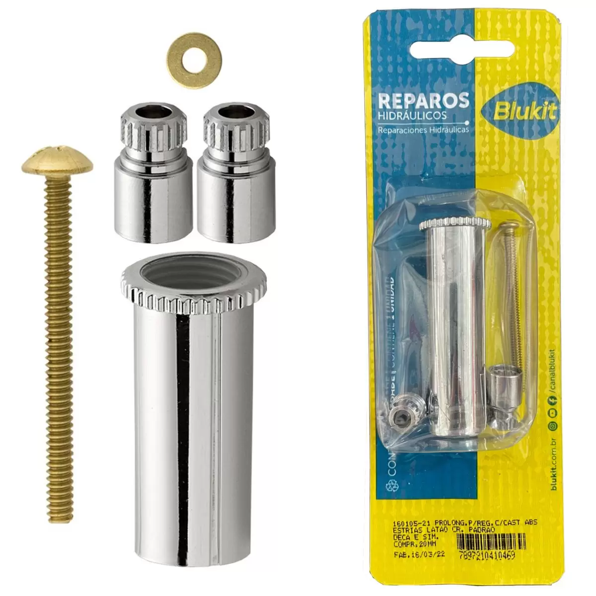 PROLONGADOR PARA REGISTRO DECA E SIMILARES BLUKIT 160105 | Santec