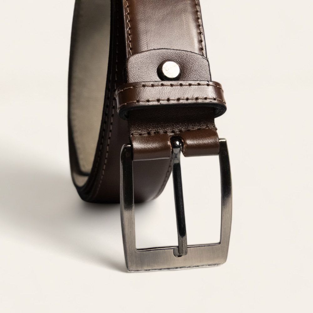 Cinto Social Com Costura Lateral Chocolate | Sapataria Cometa