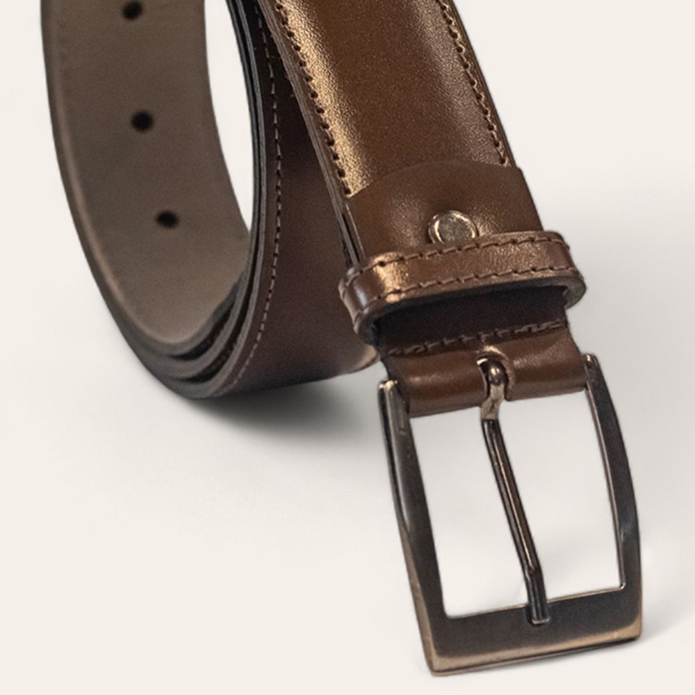 Cinto Social Com Costura Lateral Chocolate | Sapataria Cometa