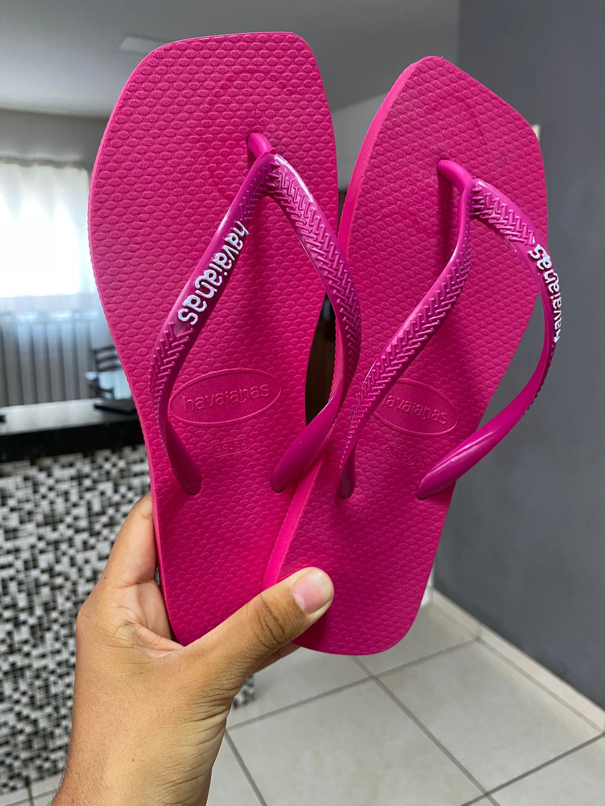 Chinelo Hav Quadrado PINK | Talline Sapatilhas Atacado