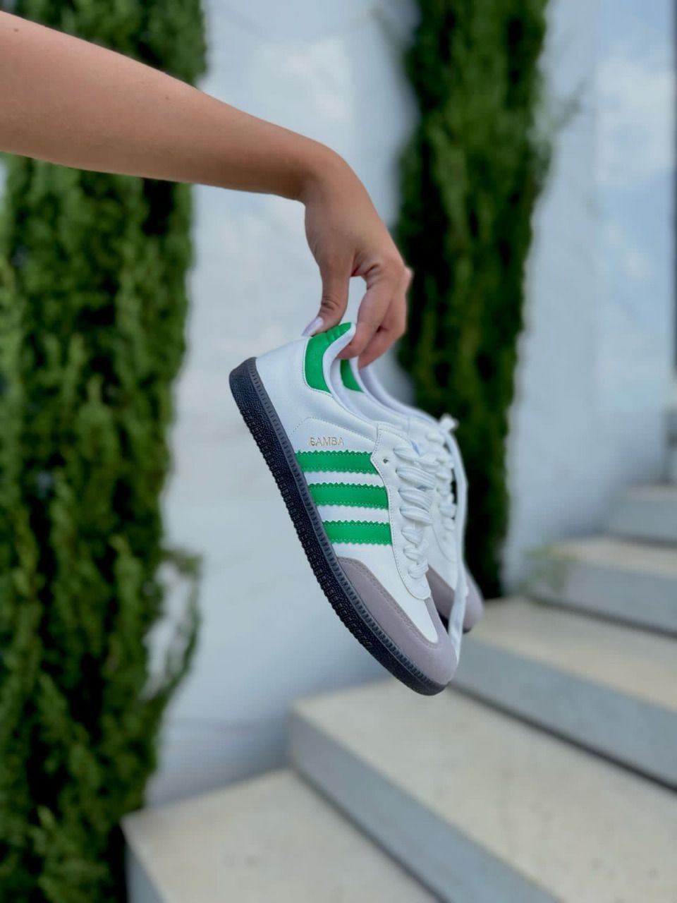 Tênis Adidas Samba Branco/Verde Escuro – Estilo Clássico e Confortável ...