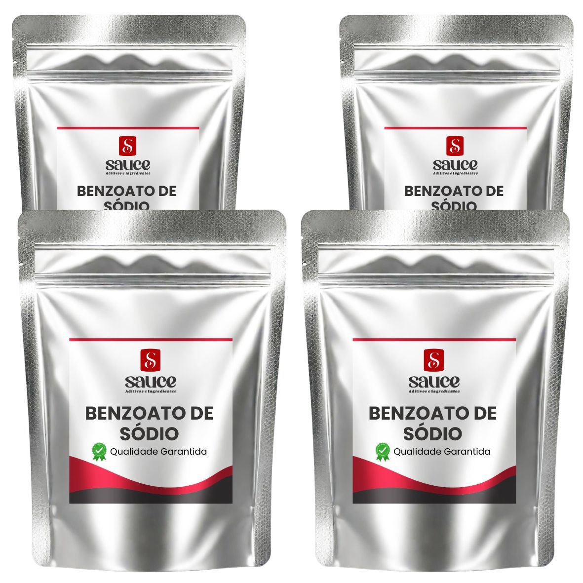 Kit Benzoato de Sódio - 4 pct - 1 Kg cada | SAUCE ADITIVOS E INGREDIENTES