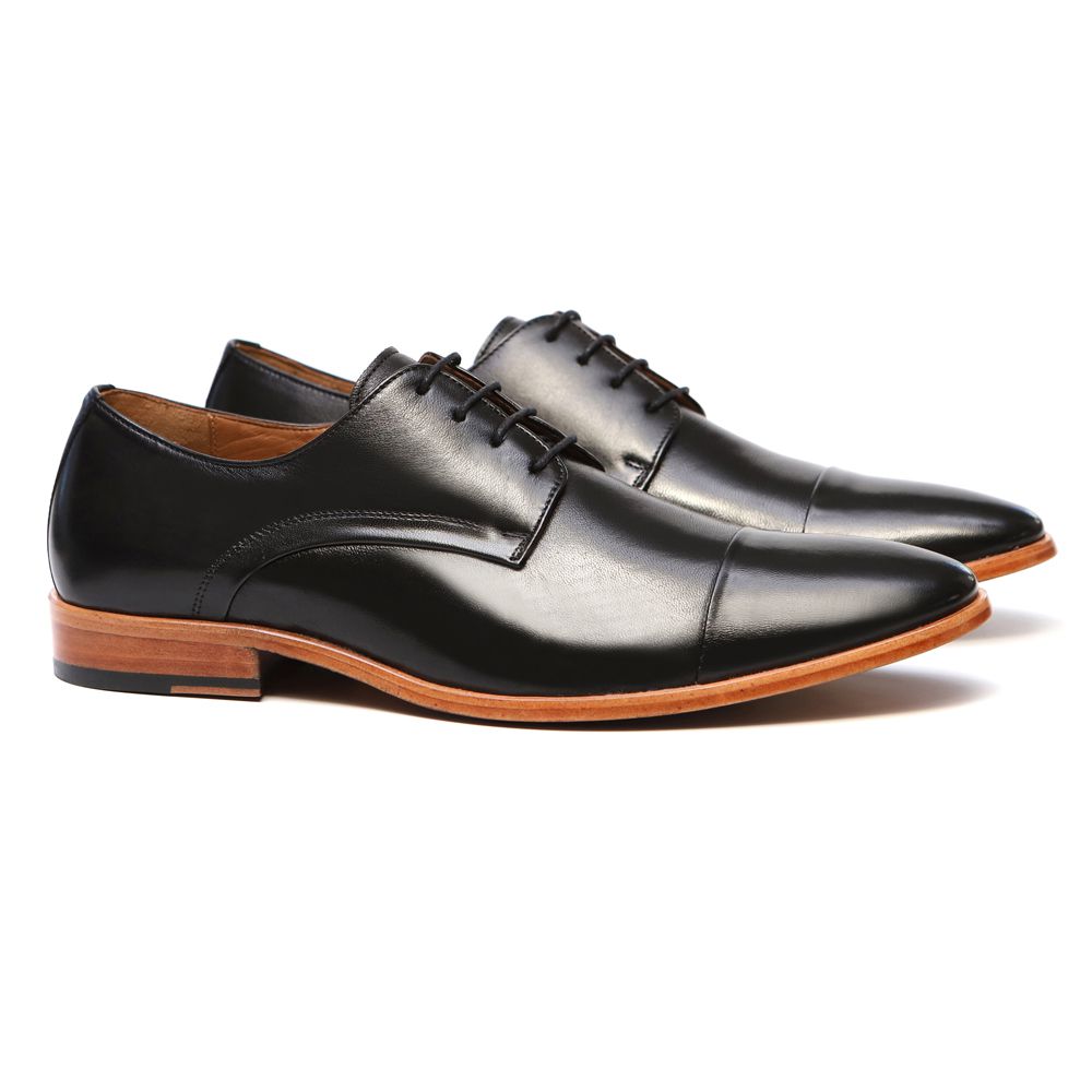 Sapato Derby Masculino Social Em Couro Preto | SERGIO`S