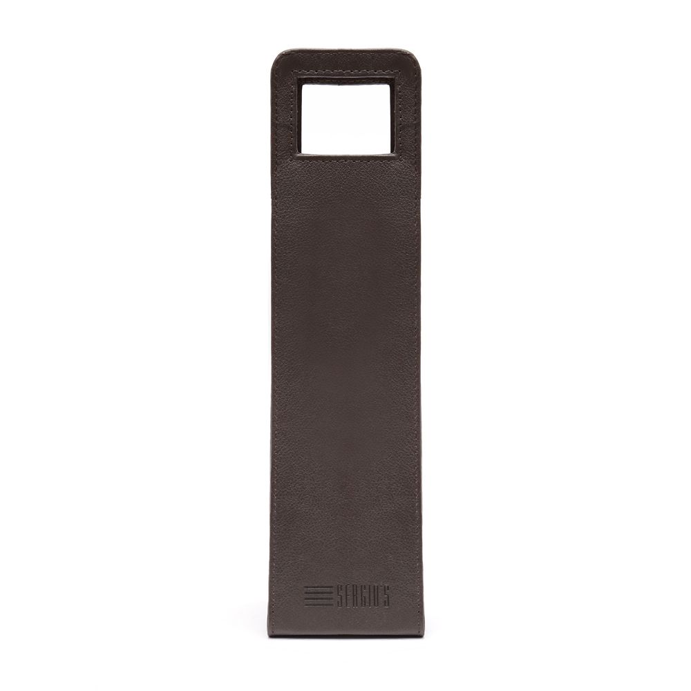 Porta Vinho Em Couro Marrom | SERGIO`S