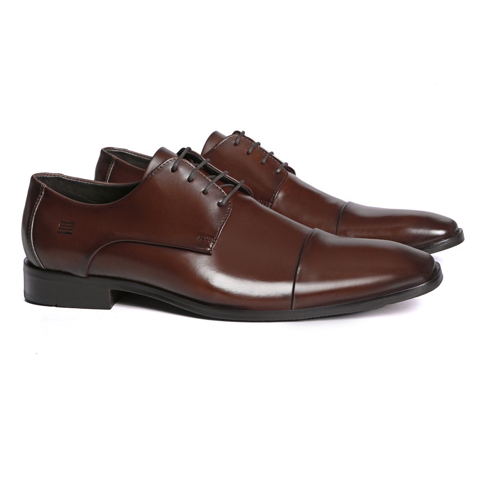 SAPATO DERBY MASCULINO SOCIAL EM COURO MARROM | SERGIO`S