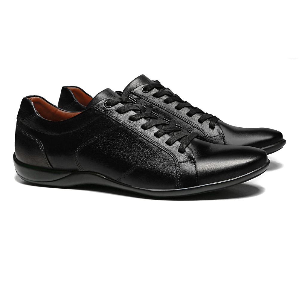 TÊNIS MASCULINO CASUAL EM COURO PRETO COM CONFORTO | SERGIO`S