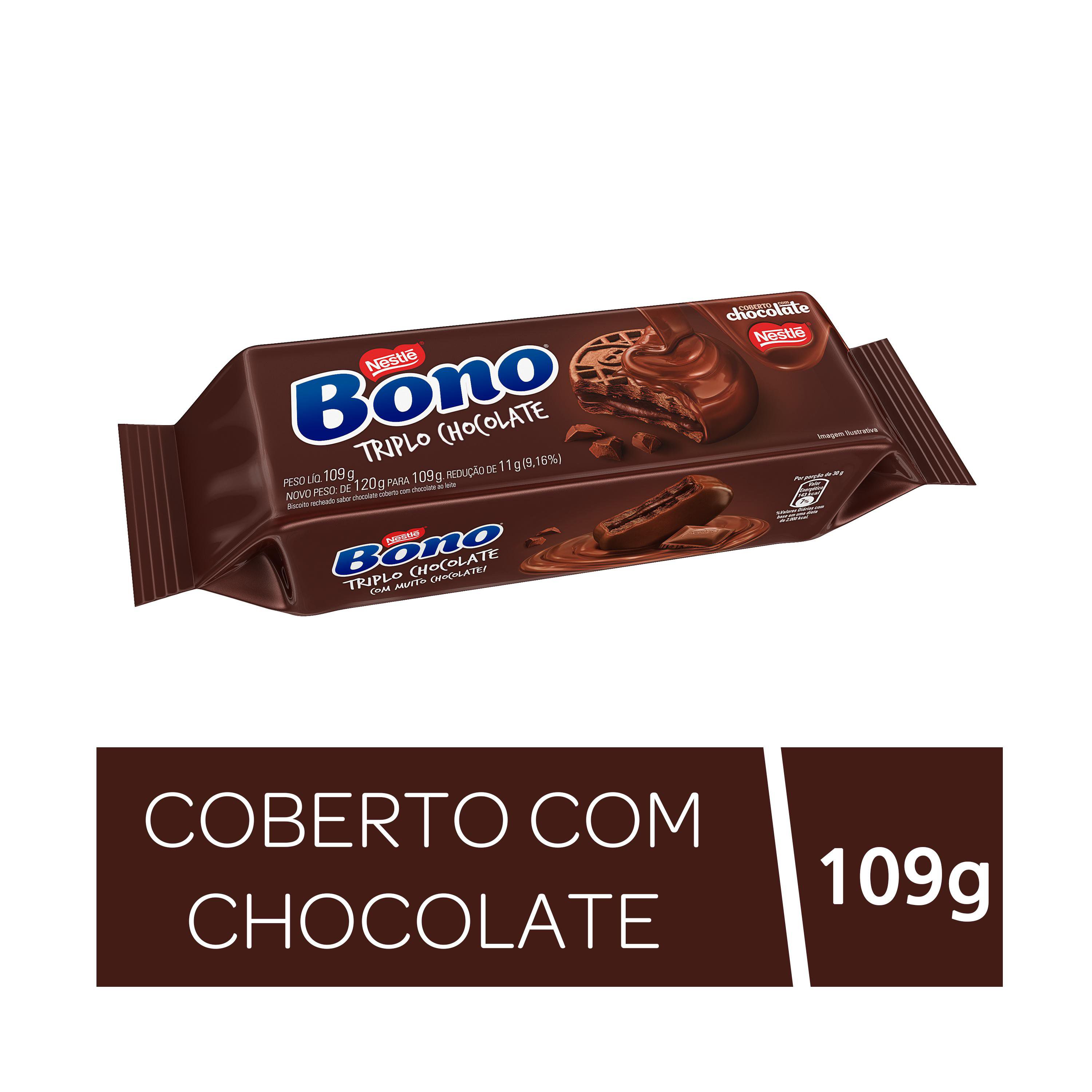 Biscoito Bono Recheado Coberto Chocolate 109g | Day 2 Day
