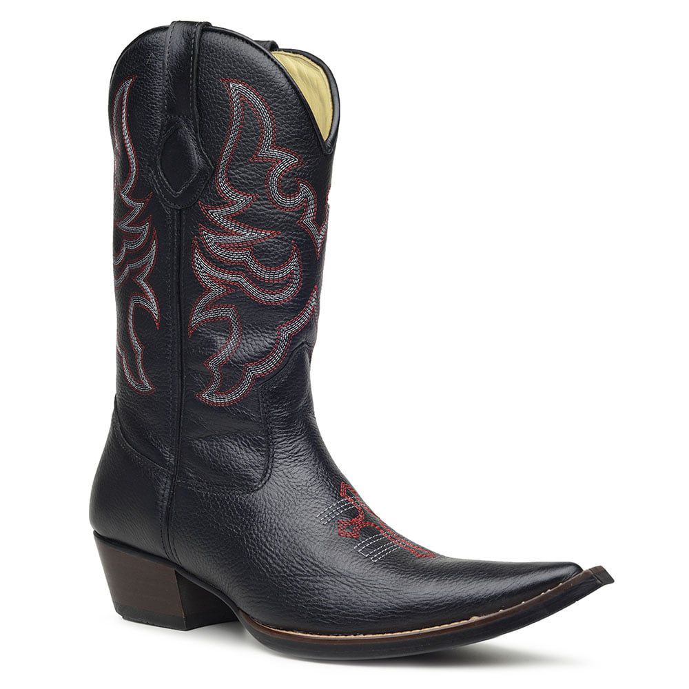 Bota Texana Masculina Couro Dallas Preto - Silverado Botas | SILVERADO ...