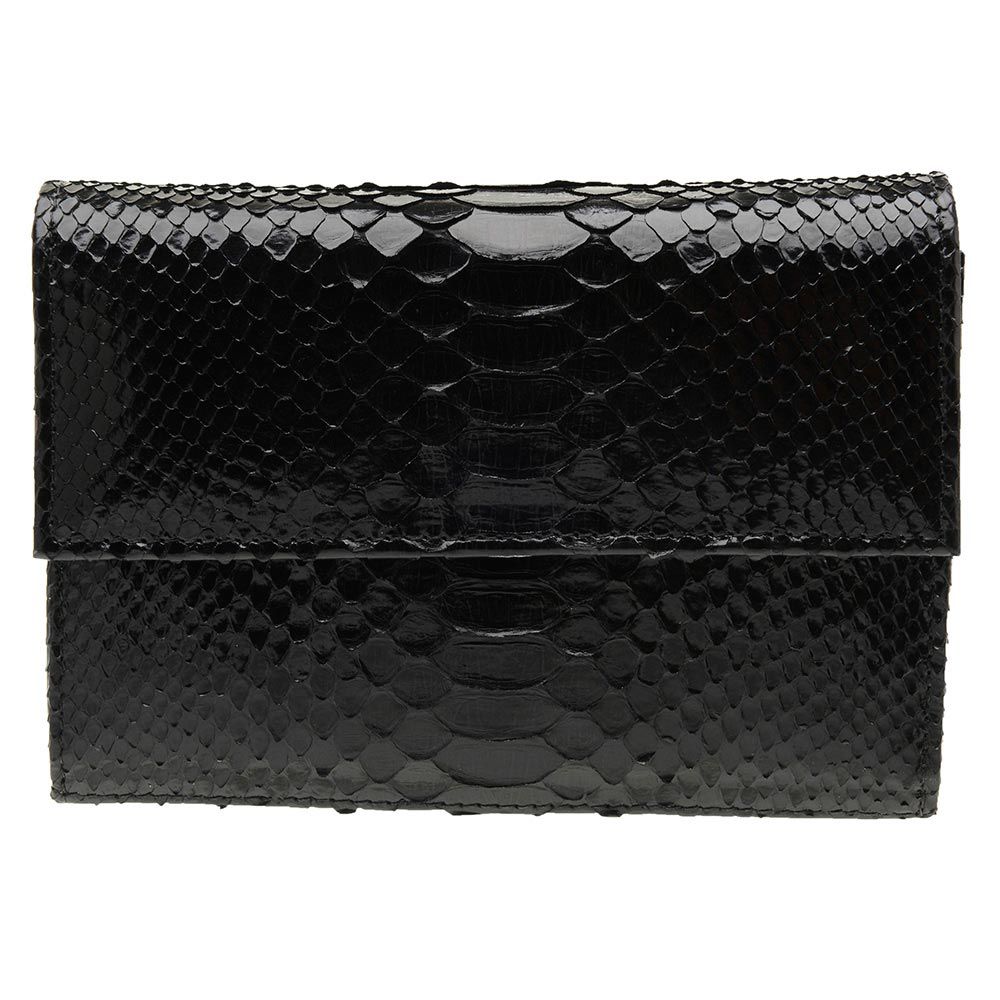 Carteira Feminina em Cobra (Python reticulatus) Preto | Taia