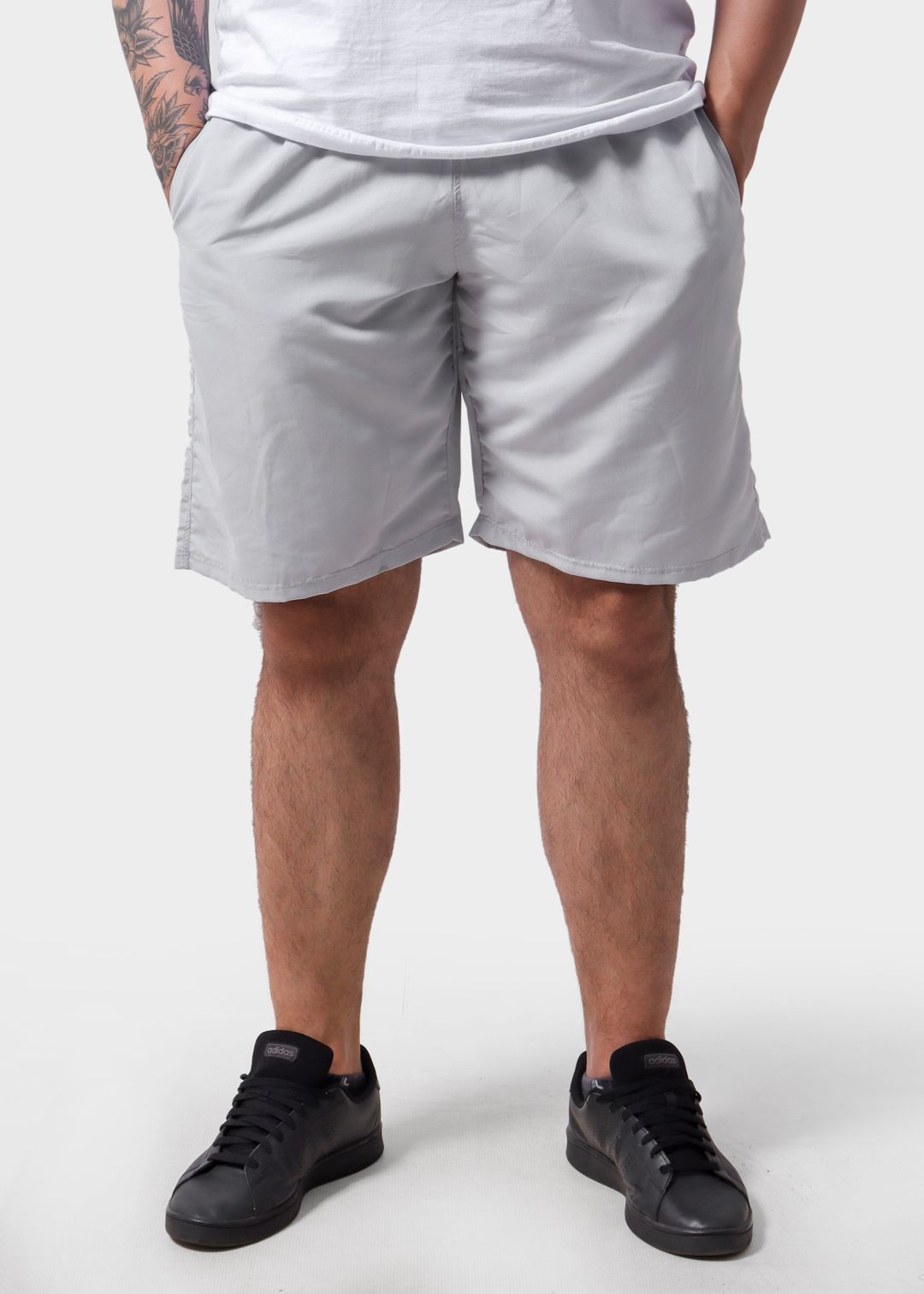 Bermuda Masculina Tactel Básica Cinza | Techmalhas