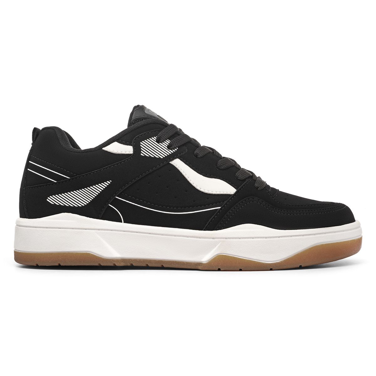 Tênis Casual Street Court Preto e Caramelo | Tênis Logus