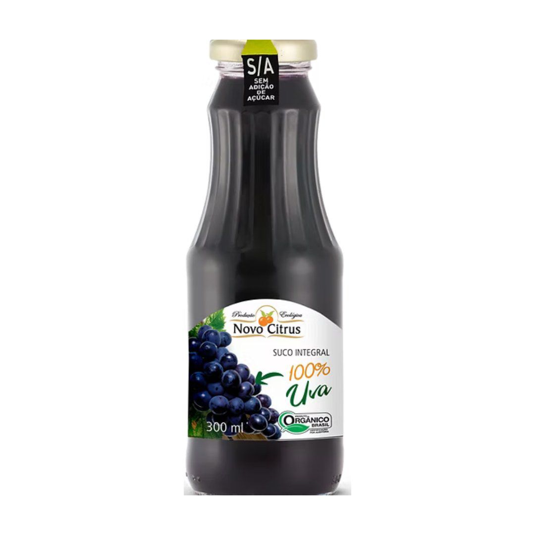 SUCO DE UVA INTEGRAL - NOVOCITRUS - 300ML. | TERRUÁ ORGÂNICOS