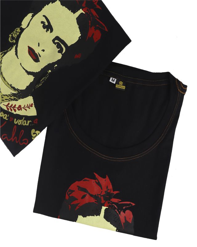Babylook Frida Kahlo Alas - Preta - Tertúlia Produtos Literários