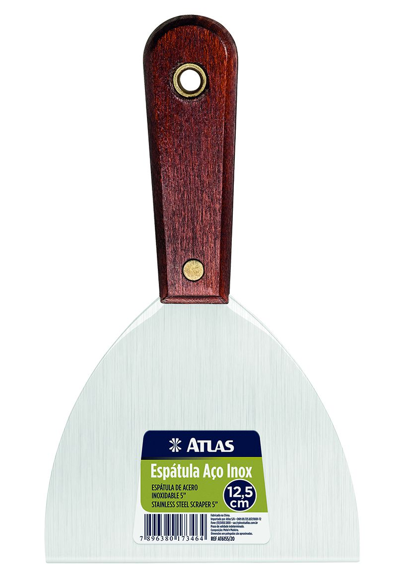 Espátula de aço inox 12,5cm - AT6155/20 - Atlas | Tintavel