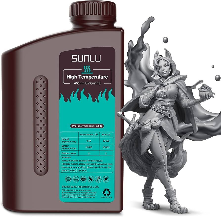 Resina UV Alta Temperatura SUNLU 1kg Dark Grey | TOPINK3D