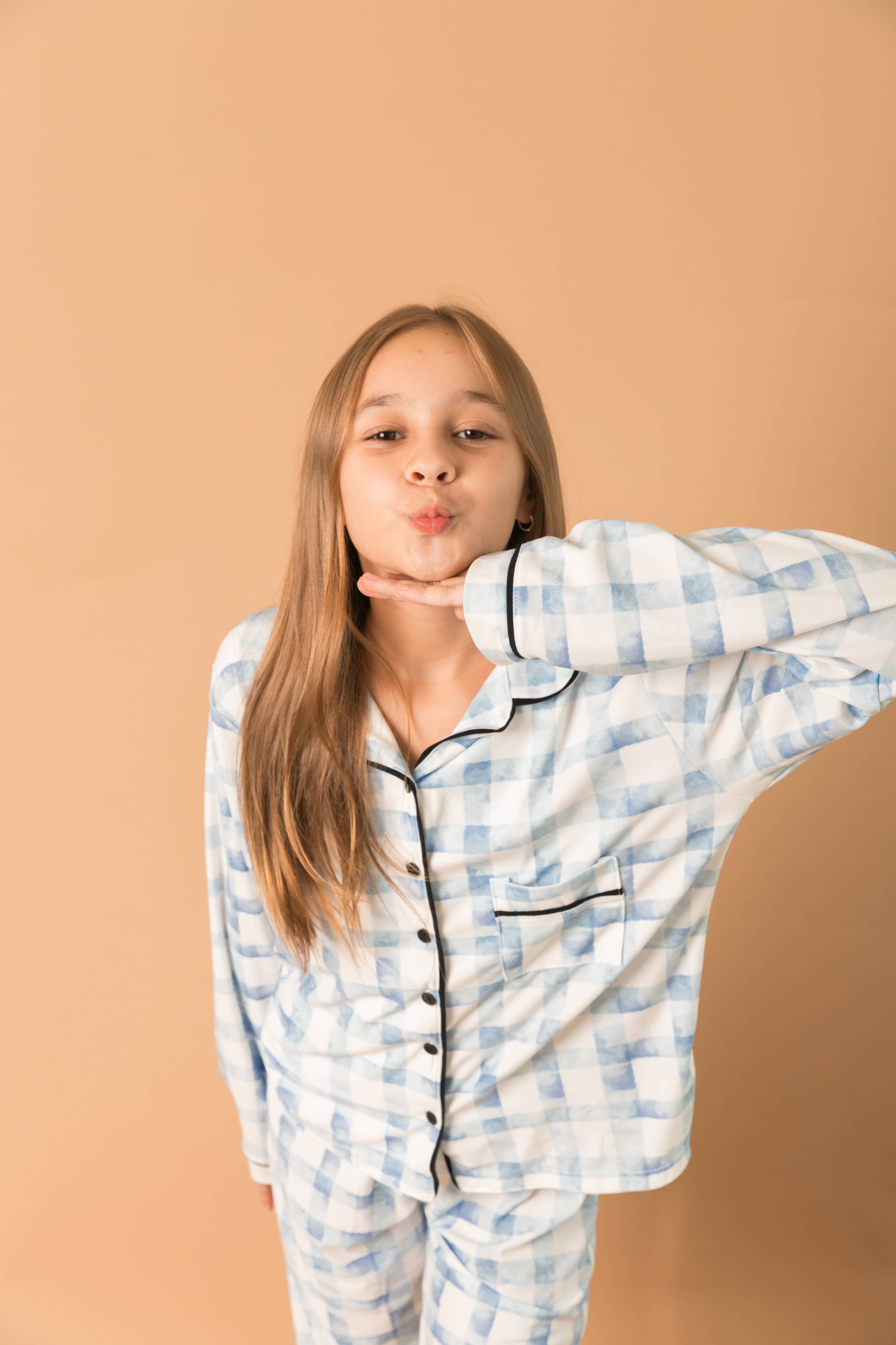 Pijama Infantil Unissex Americano Longo Xadrez Azul | TUTTI AMI - Loja ...