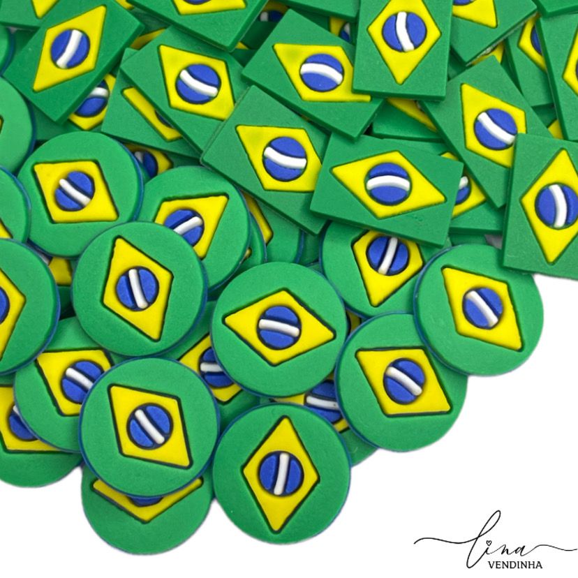 Mini Bandeira Brasil Emborrachado (4Uni.) | VENDINHA LINA