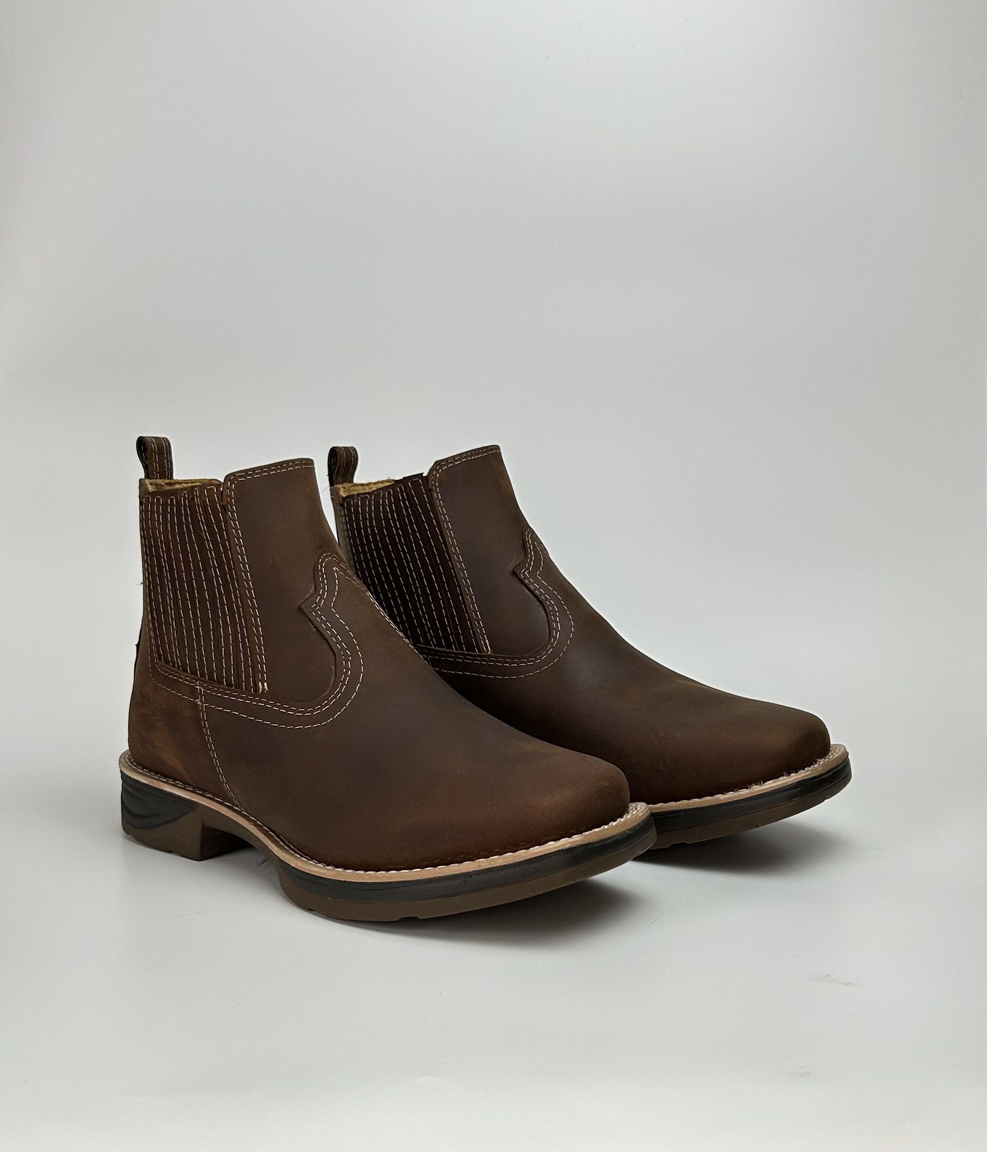 Botina Crazy Horse Couro Legitimo Sola Jhamp Rodeio | Via Horse Boots