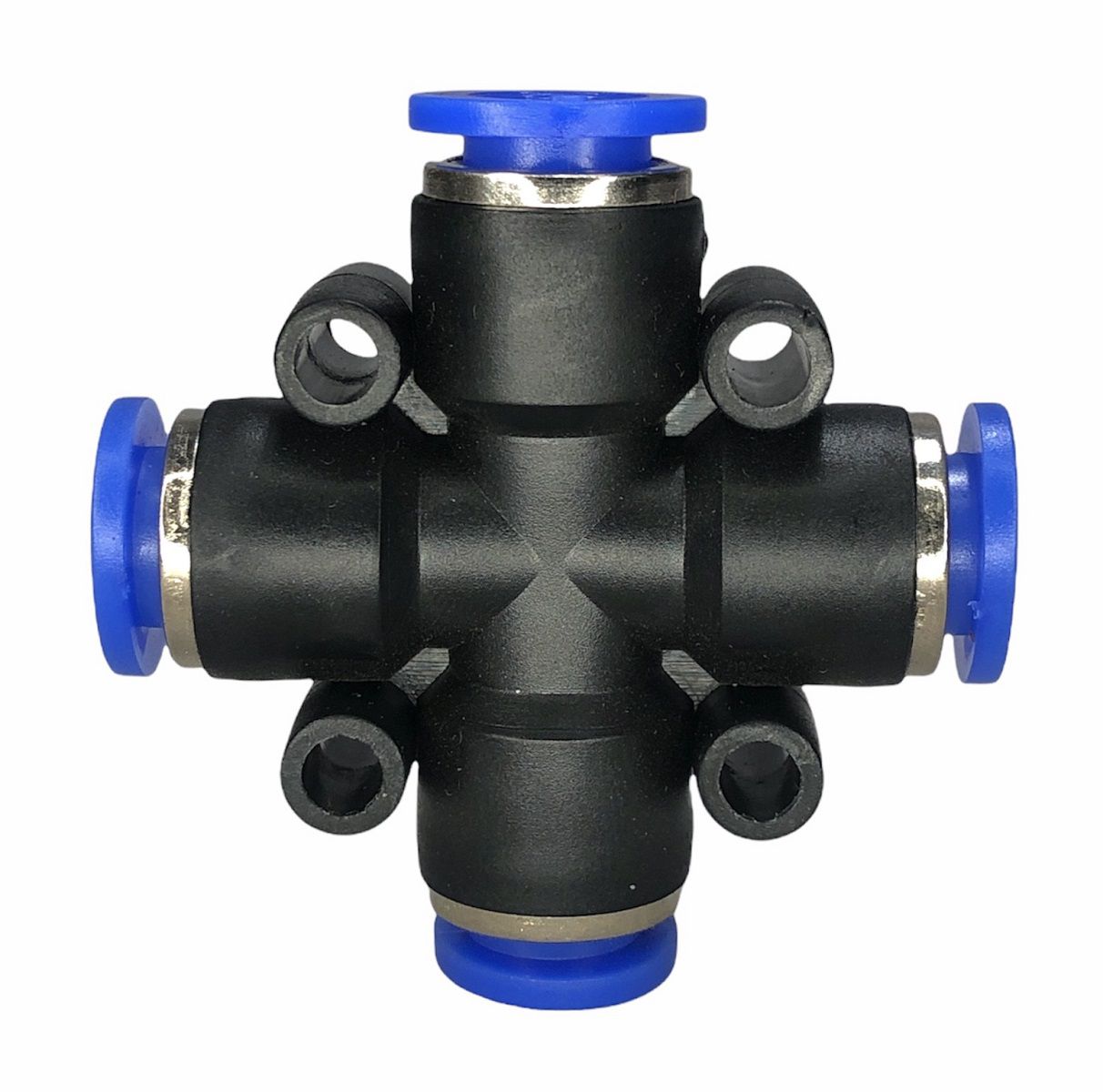 Conexão Pneumatica União Cruzeta Fluir Tubo 08mm Engate Rapido | MAQPART