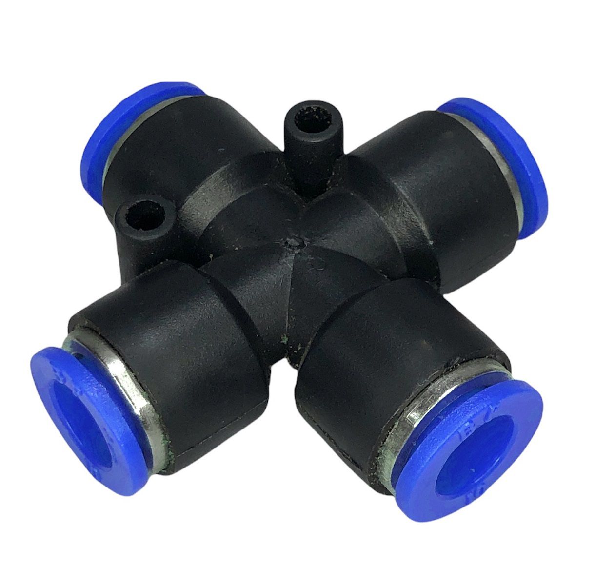 Conexão Pneumatica União Cruzeta Fluir Tubo 10mm Engate Rapido | MAQPART