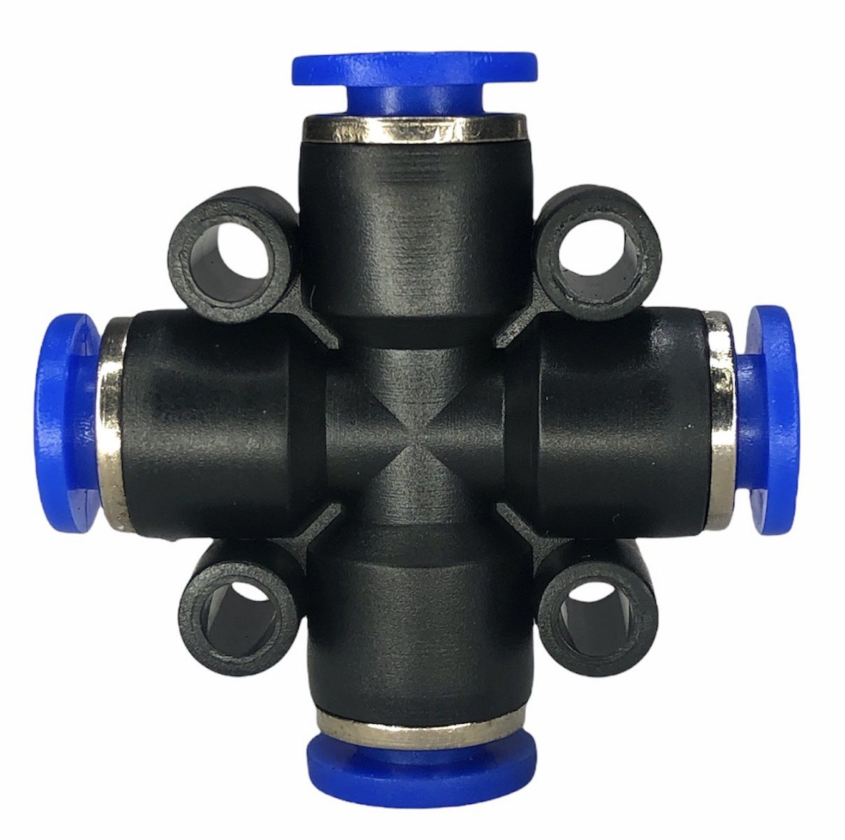 Conexão Pneumatica União Cruzeta Fluir Tubo 06mm Engate Rapido | MAQPART