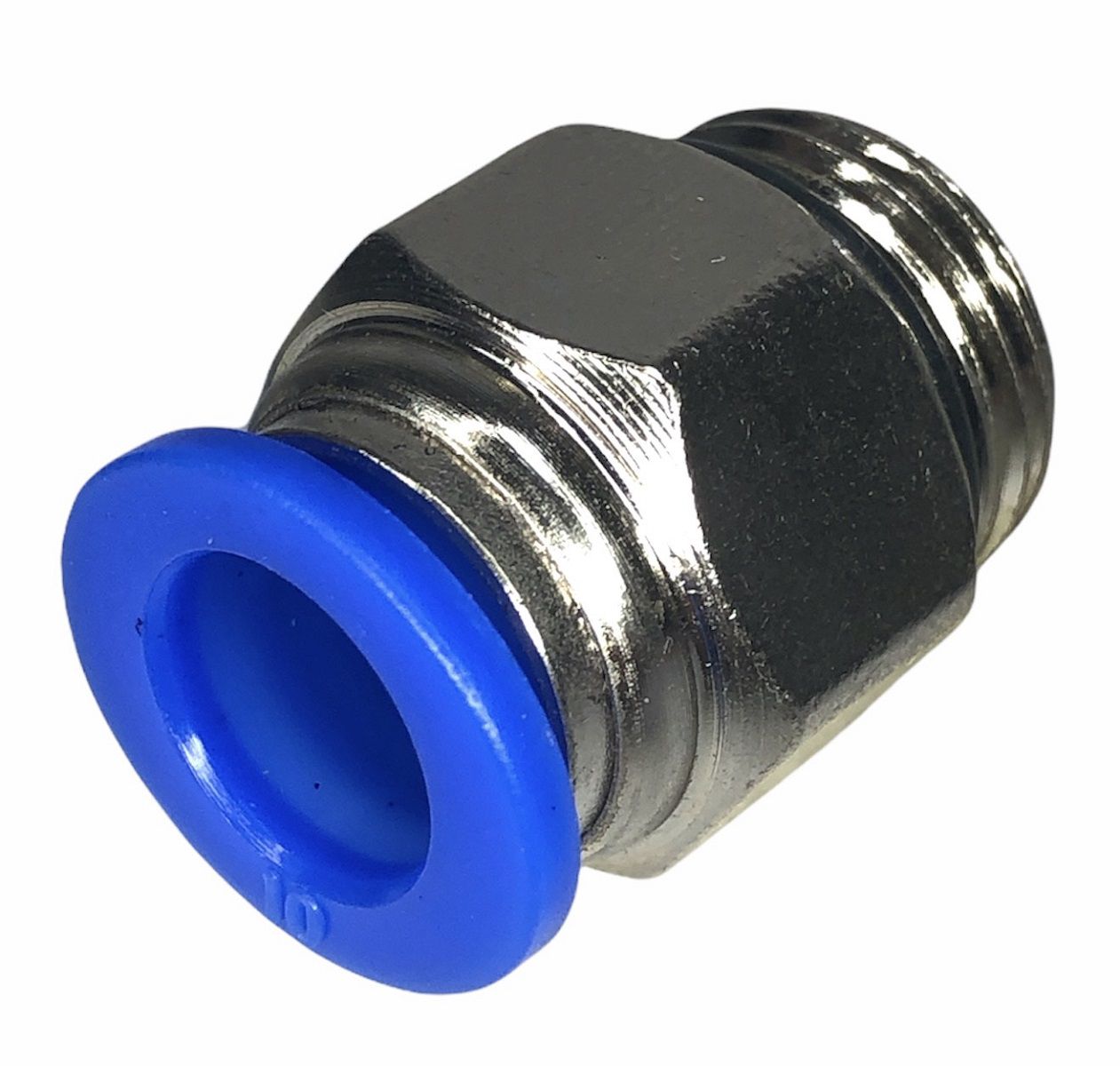 Conexão Pneumatica Reta Fluir Tubo 10mm x Rosca 3/8 BSP | MAQPART